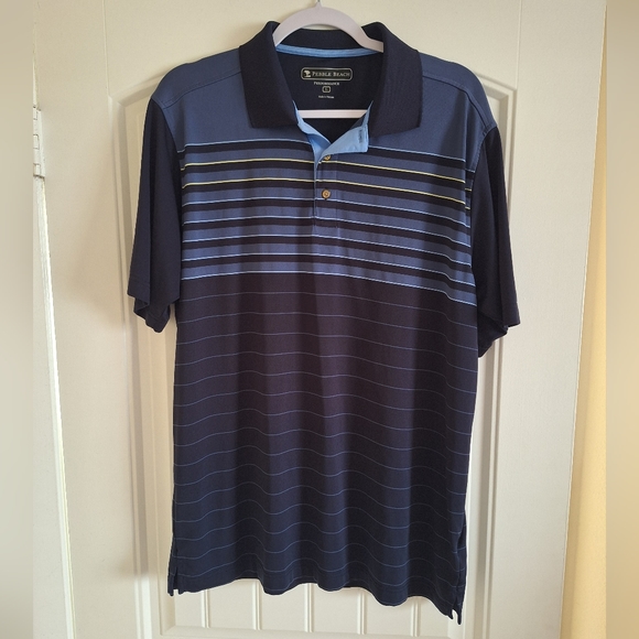 Pebble Beach | Shirts | Pebble Beach Golf Club Performance Striped Polo ...